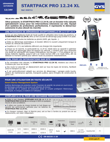 GYS STARTPACK PRO 12.24 XL Fiche technique | Manualzz