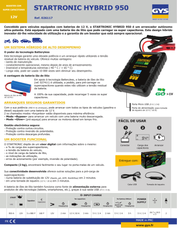 GYS BOOSTER STARTRONIC HYBRID 950 Ficha de dados | Manualzz