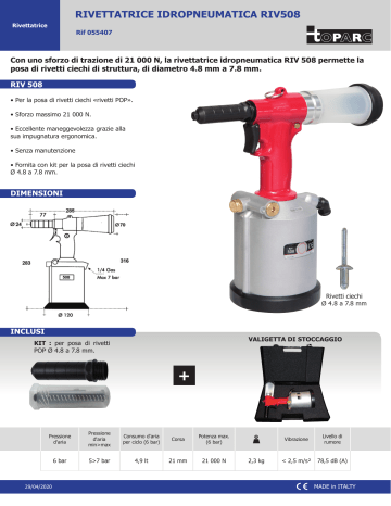 GYS HYDROPNEUMATIC RIVETING MACHINE HR21 Datasheet | Manualzz