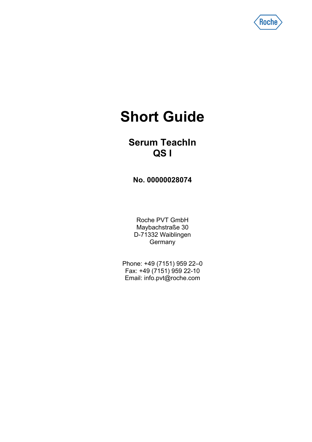 Roche cobas p 612 Operators Manual | Manualzz