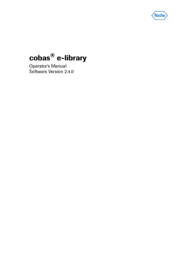 Roche cobas c 501 - Operator's manual, quick guide, Reference guide