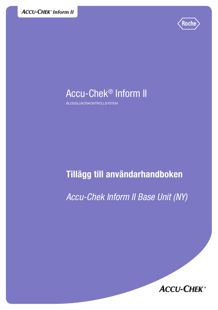 Roche ACCU-CHEK Inform II Användarmanual | Manualzz
