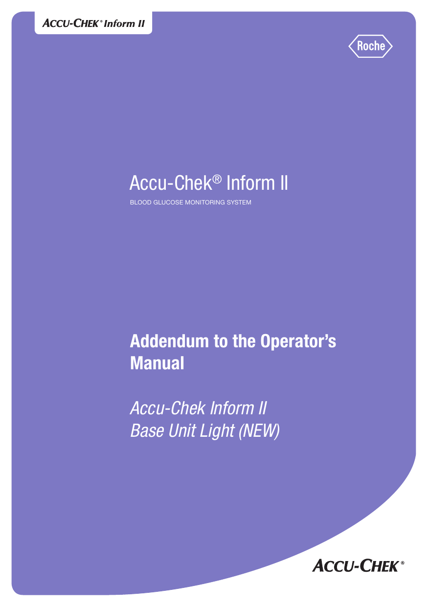 Roche Accu-Chek Inform II Operators Manual | Manualzz