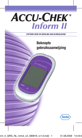Roche ACCU-CHEK Inform II Handleiding | Manualzz