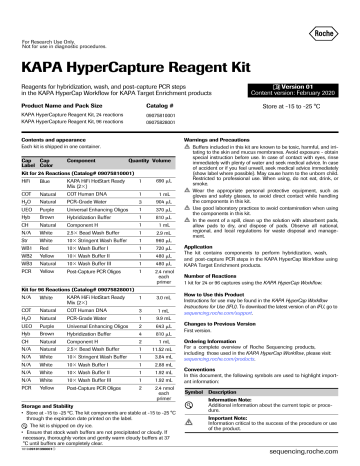 Roche KAPA HyperCapture Reagent Kit Operators Manual | Manualzz