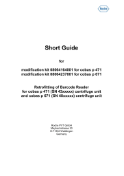 Roche cobas p 471 - Operator's manual, quick guide