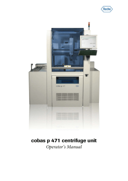 Roche cobas p 471 - Operator's manual, quick guide