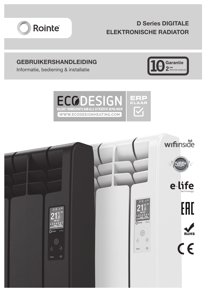 Rointe D Series Wifi radiator de handleiding | Manualzz