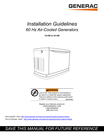 Installation Drawing (A0000973347 rev A—1 of 2). Generac 18 kW G0072280 ...