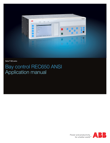 ABB REC650 ANSI Applications Manual | Manualzz