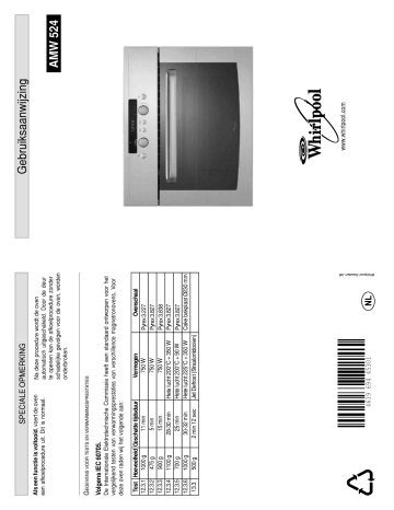 Whirlpool AMW 524 Owner Manual | Manualzz