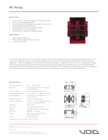 Void Air Array Specification Sheet | Manualzz