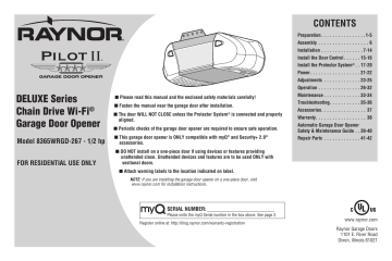 Raynor Pilot II Installation Instructions | Manualzz
