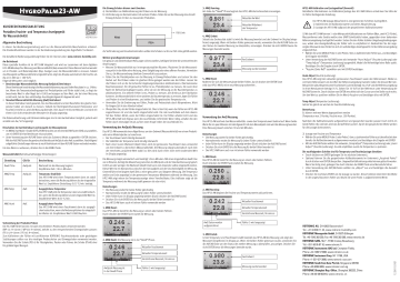Rotronic HP23-AW Short Instruction Manual | Manualzz