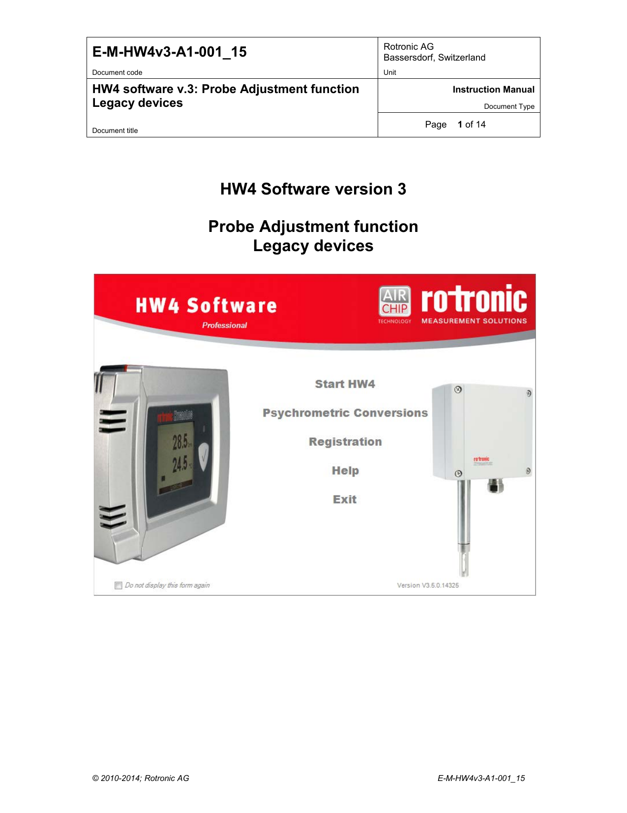 Rotronic HW4 v3.6.0 Owner's Manual | Manualzz