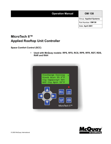McQuay MicroTech II Operation Manual | Manualzz