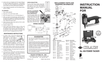 Crain 635 Opto Power Tacker Owner's Manual | Manualzz