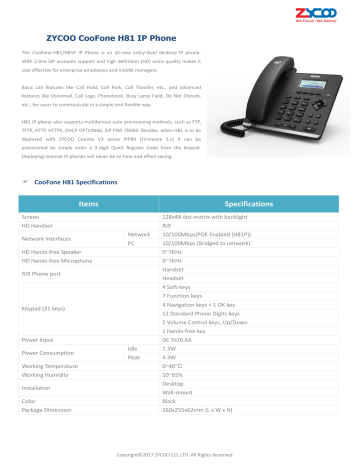 Zycoo CooFone H81 Datasheet | Manualzz