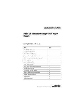 Rockwell Automation 1734-OE4C Installation Instructions Manual | Manualzz