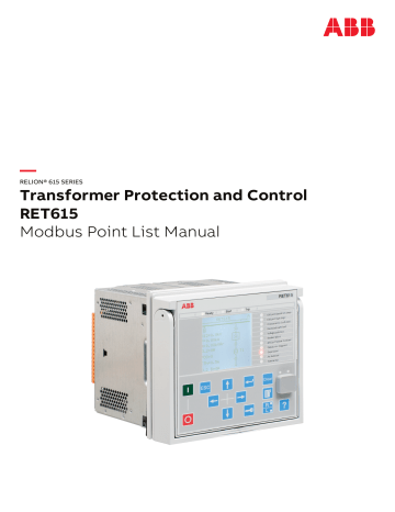 ABB RET615 Manual | Manualzz