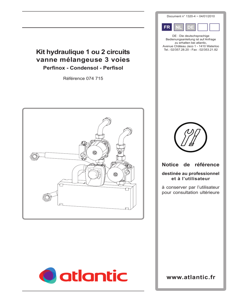 Atlantic KIT 2 CIRCUITS V3V PERFINOX CONDENSOL 4100 074715 Owner's ...