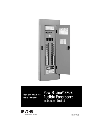 Eaton Pow-R-Line 3FQS Instruction Leaflet | Manualzz