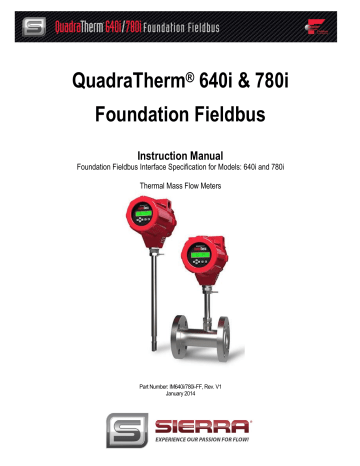 Sierra QuadraTherm 640i/780i Foundation Fieldbus Instruction Manual ...