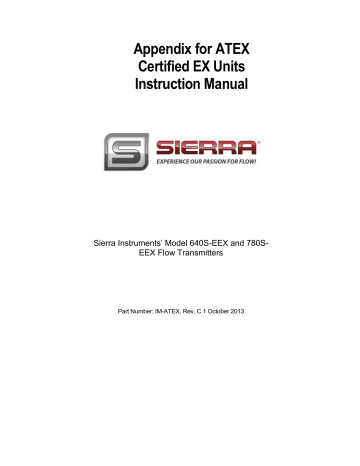 Sierra 640S/780S ATEX Instruction Manual | Manualzz