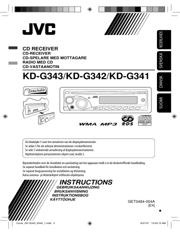 JVC KD-G343, KD-G341 Omistajan opas | Manualzz