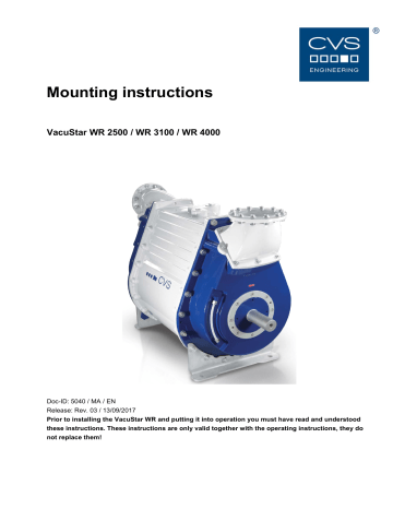 CVS VacuStar WR 3100, VacuStar WR 4000 Mounting Instructions | Manualzz