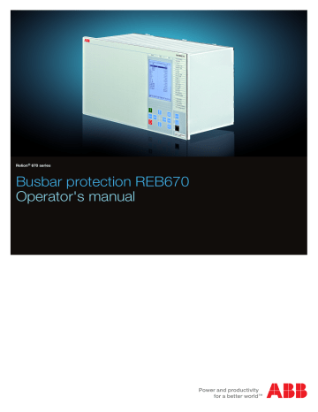 ABB RELION REB670 Operator's Manual | Manualzz