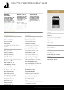 JennAir JES1750FS - Specification, installation Guide, User Guide