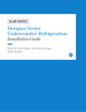 Sub-Zero DEU2450BGR Beverage Center Installation Guide | Manualzz