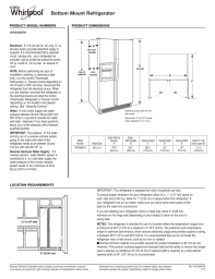 Whirlpool WRS588FIHZ - Specification, Installation instructions ...