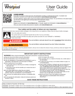 Whirlpool WDF330PAHS - Installation instructions, User Guide, User ...