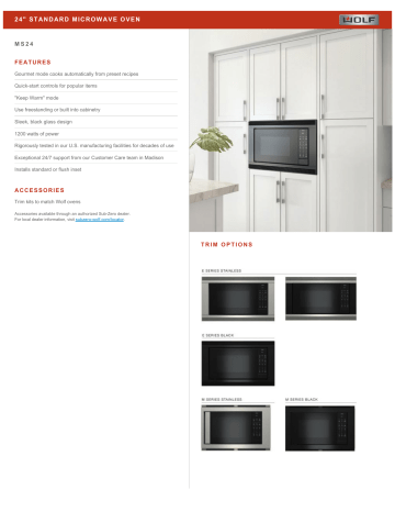 Wolf MS24 Microwave Specification | Manualzz