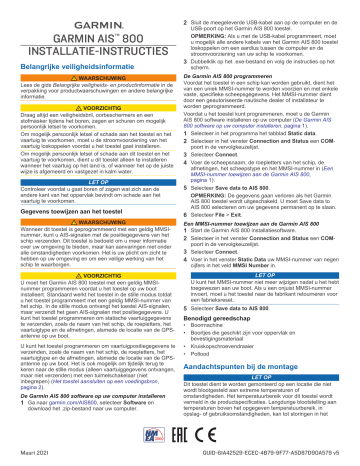 Garmin AIS™ 800 Blackbox Transceiver Installatie gids | Manualzz
