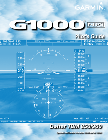 Garmin G1000 NXi - Socata TBM 900 Pilot's Guide | Manualzz