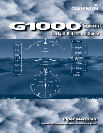 Garmin G1000 Nxi - Piper PA-46 Meridian Reference Guide | Manualzz