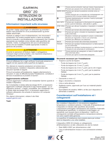 Garmin GRID™ 20 Guida d'installazione | Manualzz