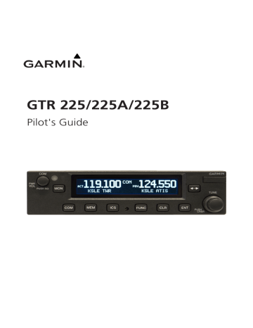 Garmin GTR 225 Pilot's Guide | Manualzz