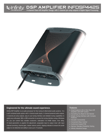 Infinity DSP Amplifier DSP4425 Spec Sheet | Manualzz