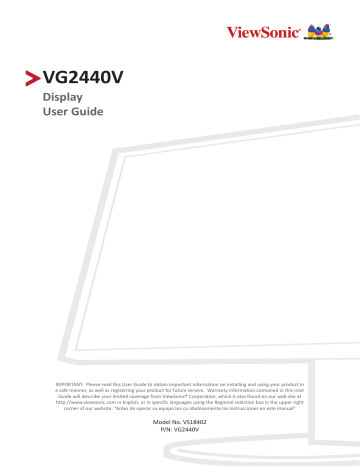 Viewsonic VG2440V MONITOR User Guide | Manualzz
