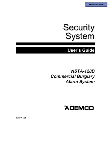 ADEMCO VISTA-128B, VISTA-32FB User`s guide | Manualzz