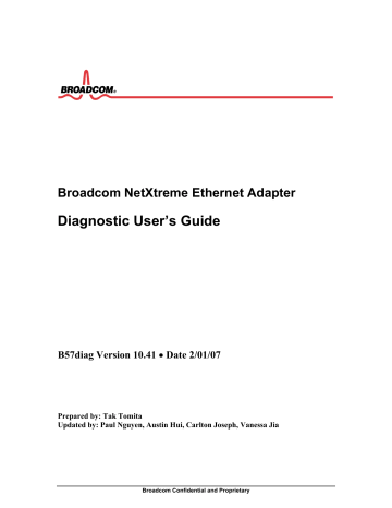 Broadcom NetXtreme BCM570 Series Diagnostic User Manual | Manualzz