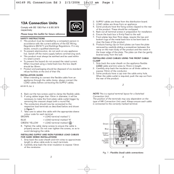 MK K377WHI Unswitched Flush Installation Manual | Manualzz