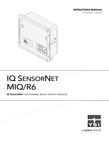 YSI IQ SensorNet MIQ/R6 Module User Manual | Manualzz