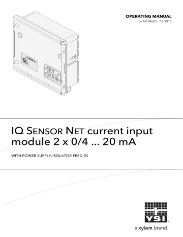 Installation examples. YSI IQ SensorNet MIQ/IC2 Module | Manualzz