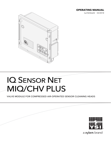 YSI IQ SensorNet MIQ/CHV Plus Module User Manual | Manualzz