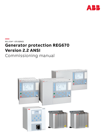 ABB Relion REG670 Commissioning Manual | Manualzz